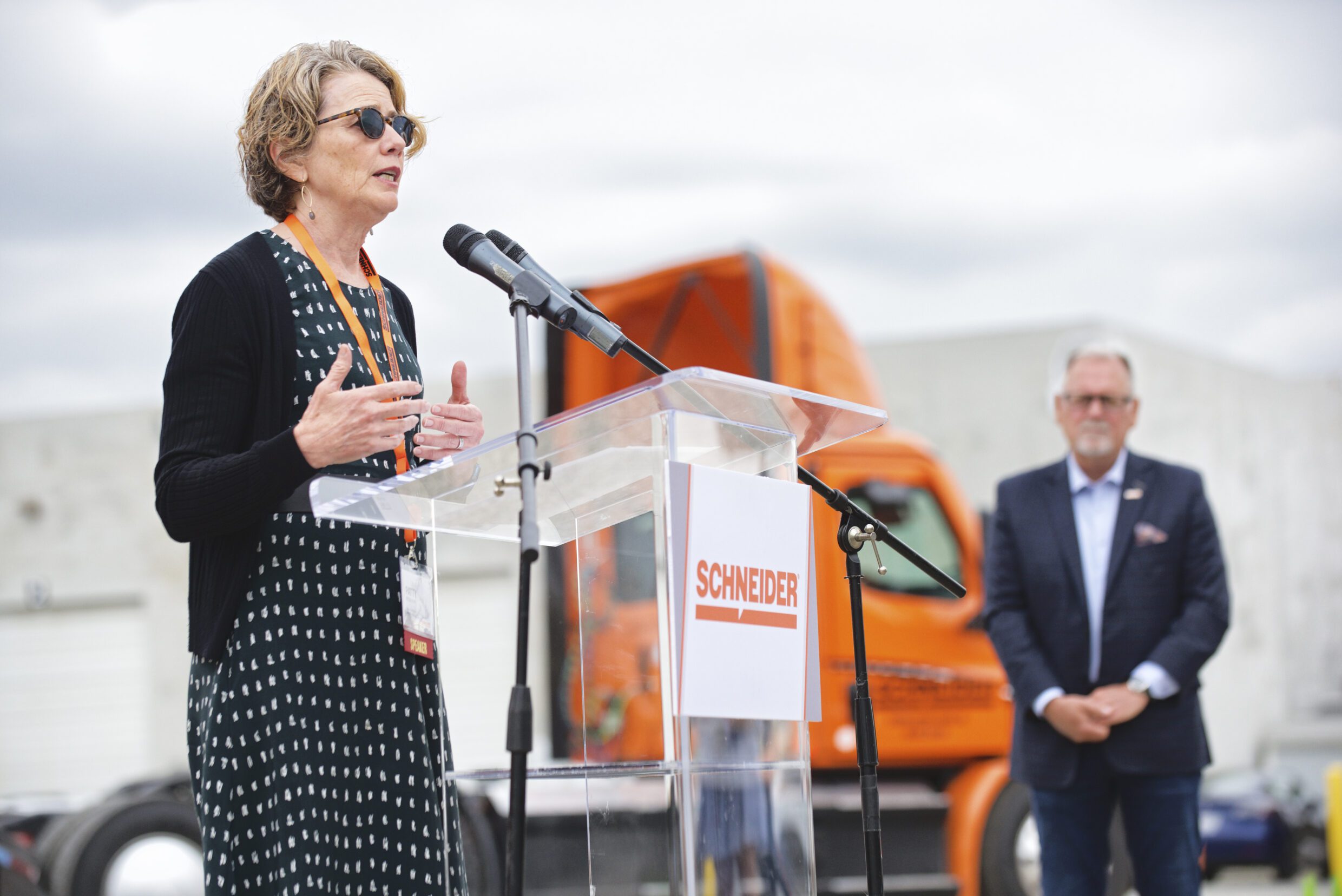 Schneider Battery-Electric Truck Ribbon Cutting Event | JETSI